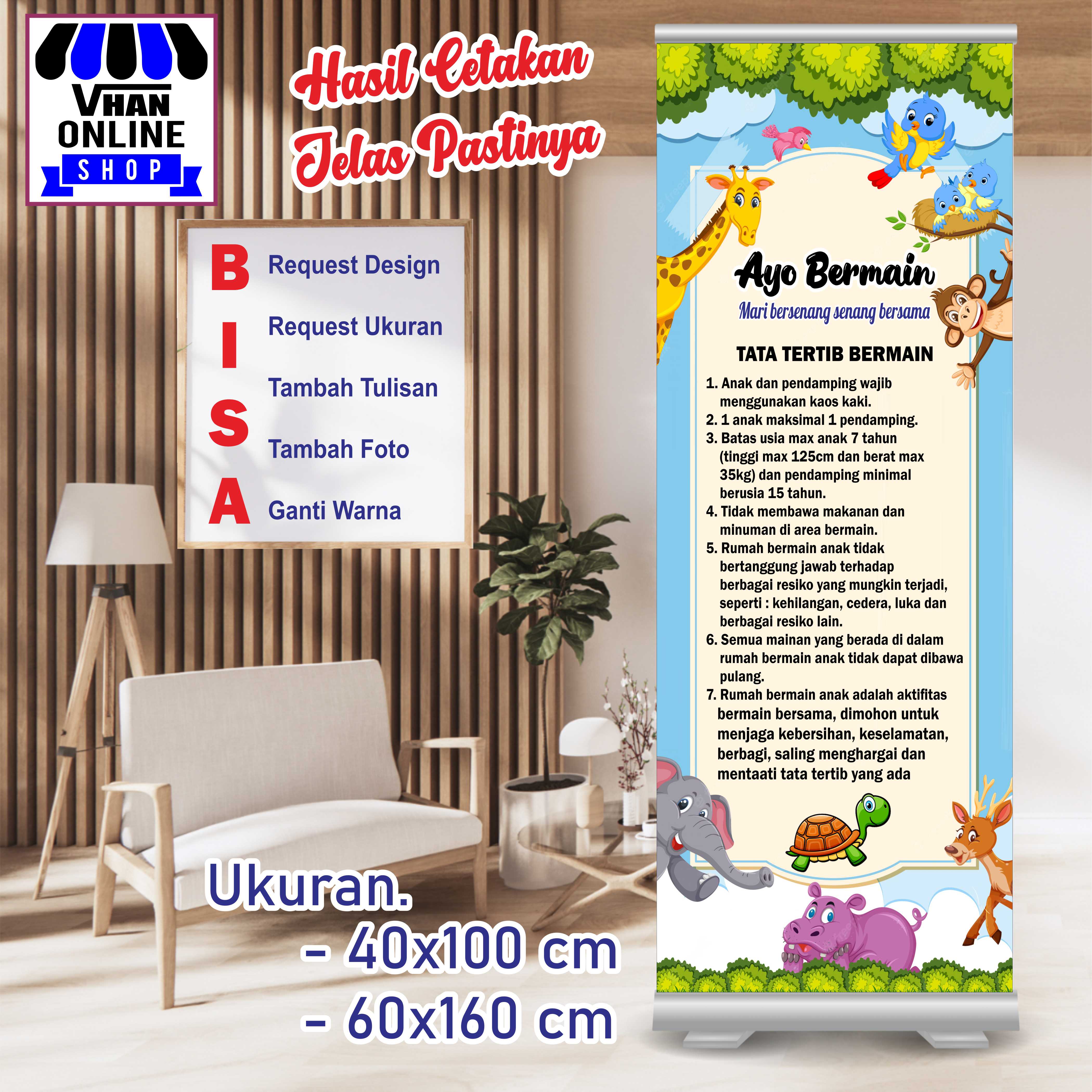 Custom Spanduk MMT Banner Tata Tertib Bermain Atau Tata Tertib Sekolah ...
