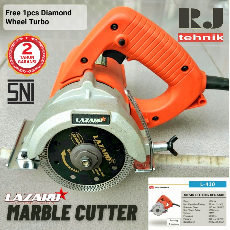Marble Cutter Mesin Potong Keramik Granit Lazaro Heavy Duty 1200w SNI ...