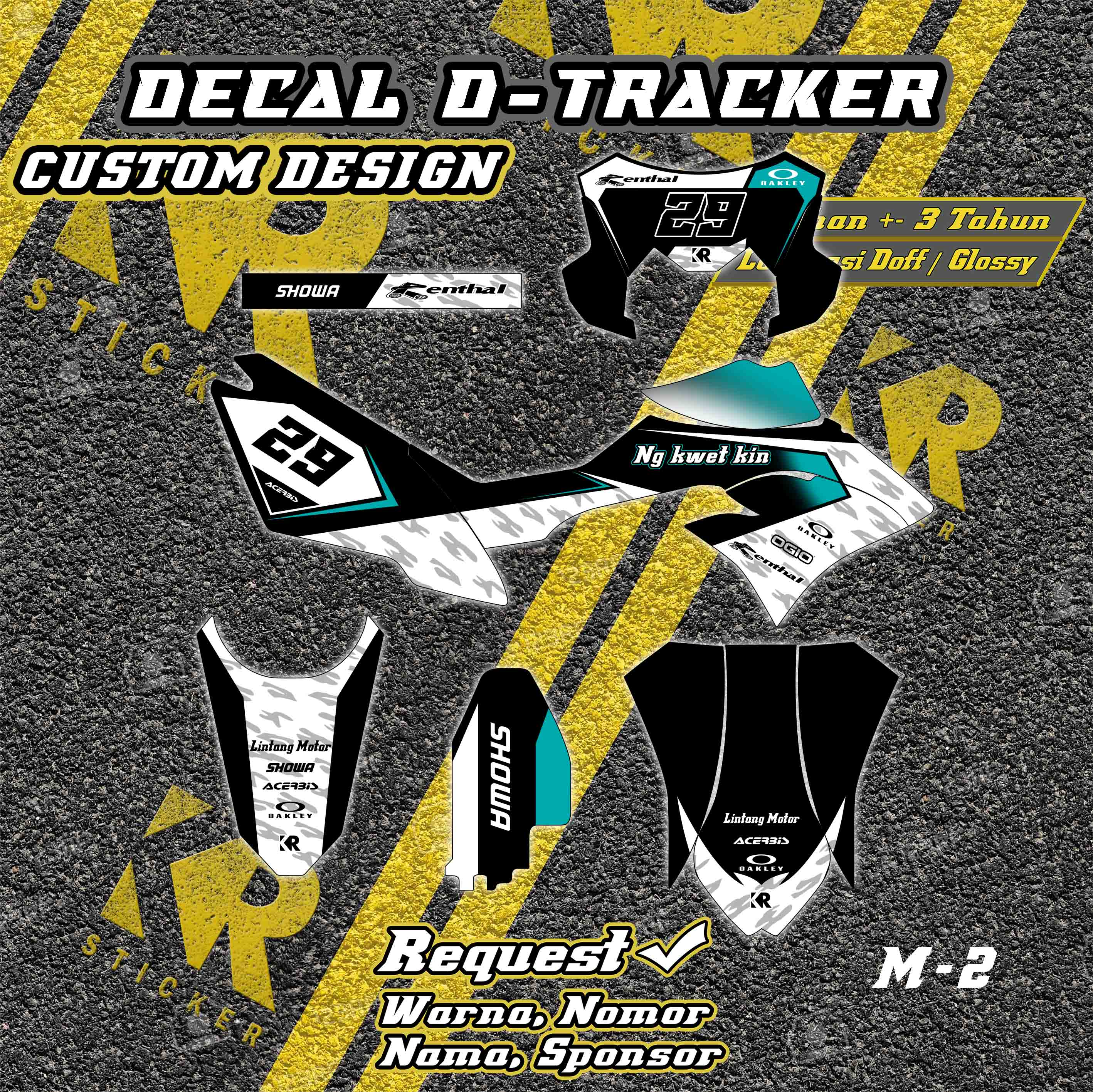Stiker Decal D-Tracker Custom Desain | MAX DECAL | request warna, nama ...