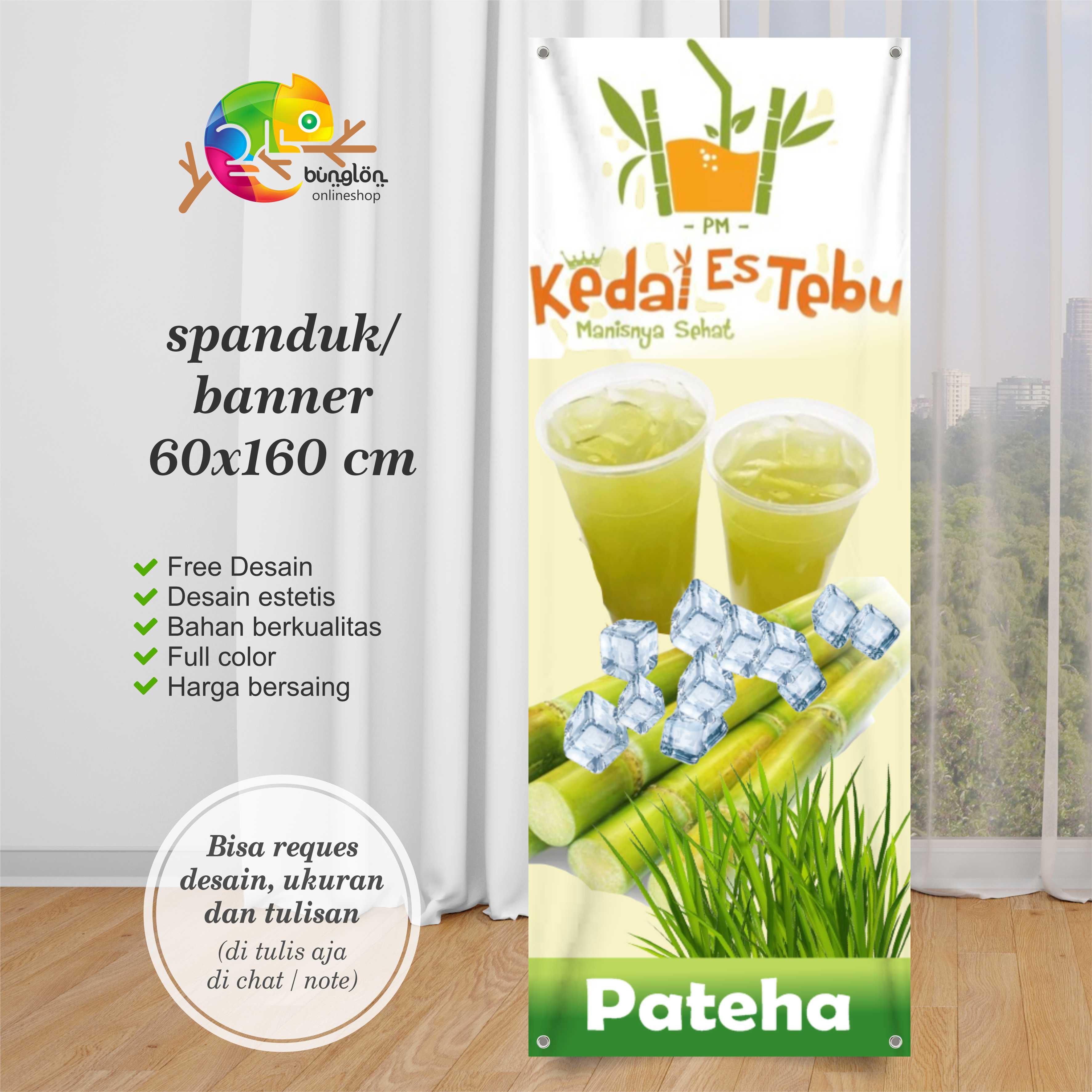 Spanduk Banner Kedai Es Tebu Custom Desain | Lazada Indonesia