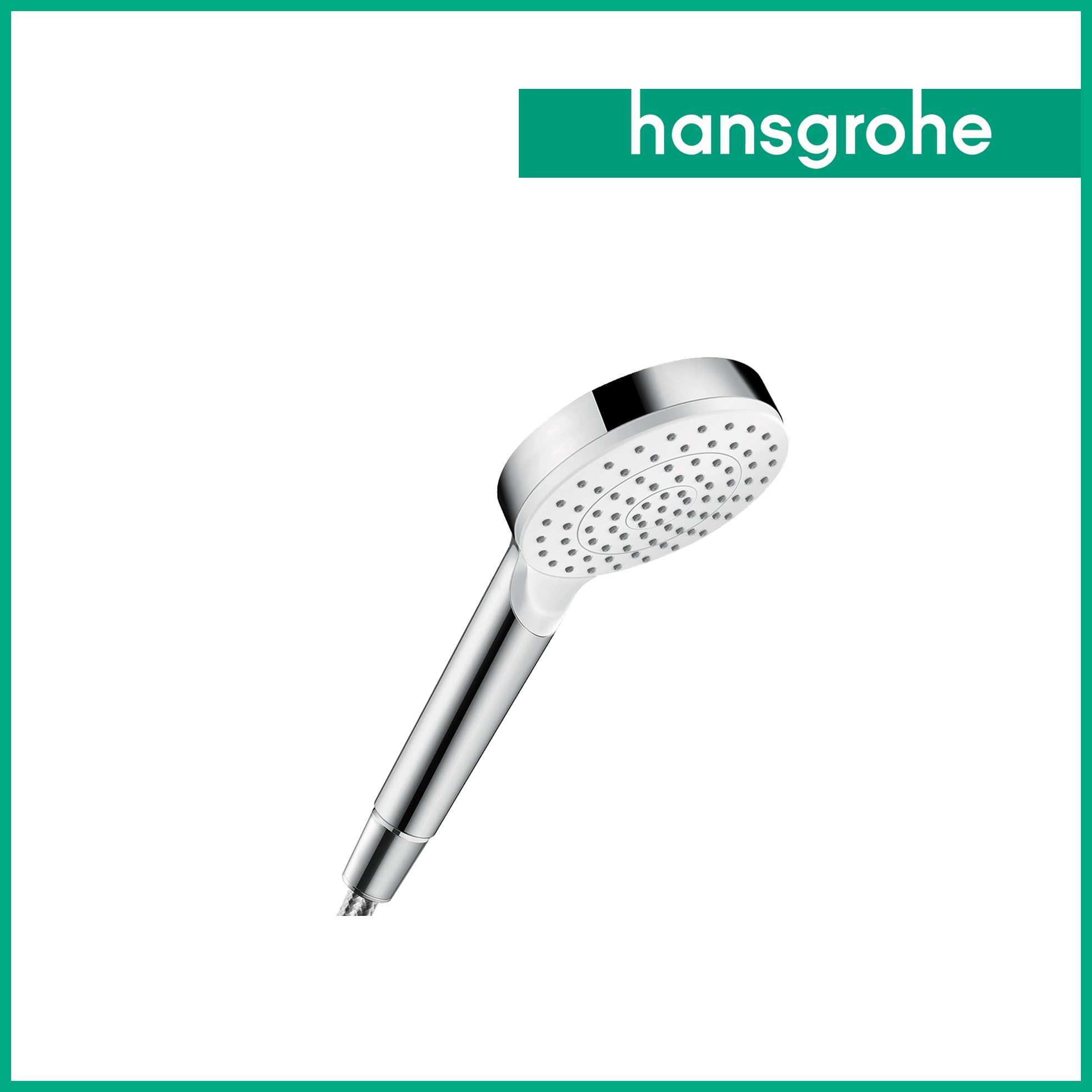 hansgrohe Crometta Hand shower 1jet EcoSmart 9 l/min in White/Chrome ...