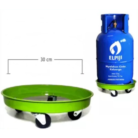 Tatakan Dudukan + Roda Tabung Gas LPG Elpiji Pertamina Hijau | Lazada ...