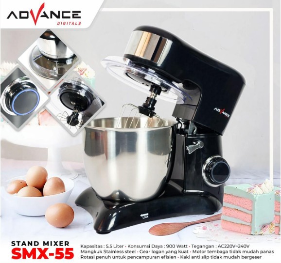 Stand Mixer ADVANCE SMX-55 Mixer Berdiri Kapasitas 5,5 Liter Original ...