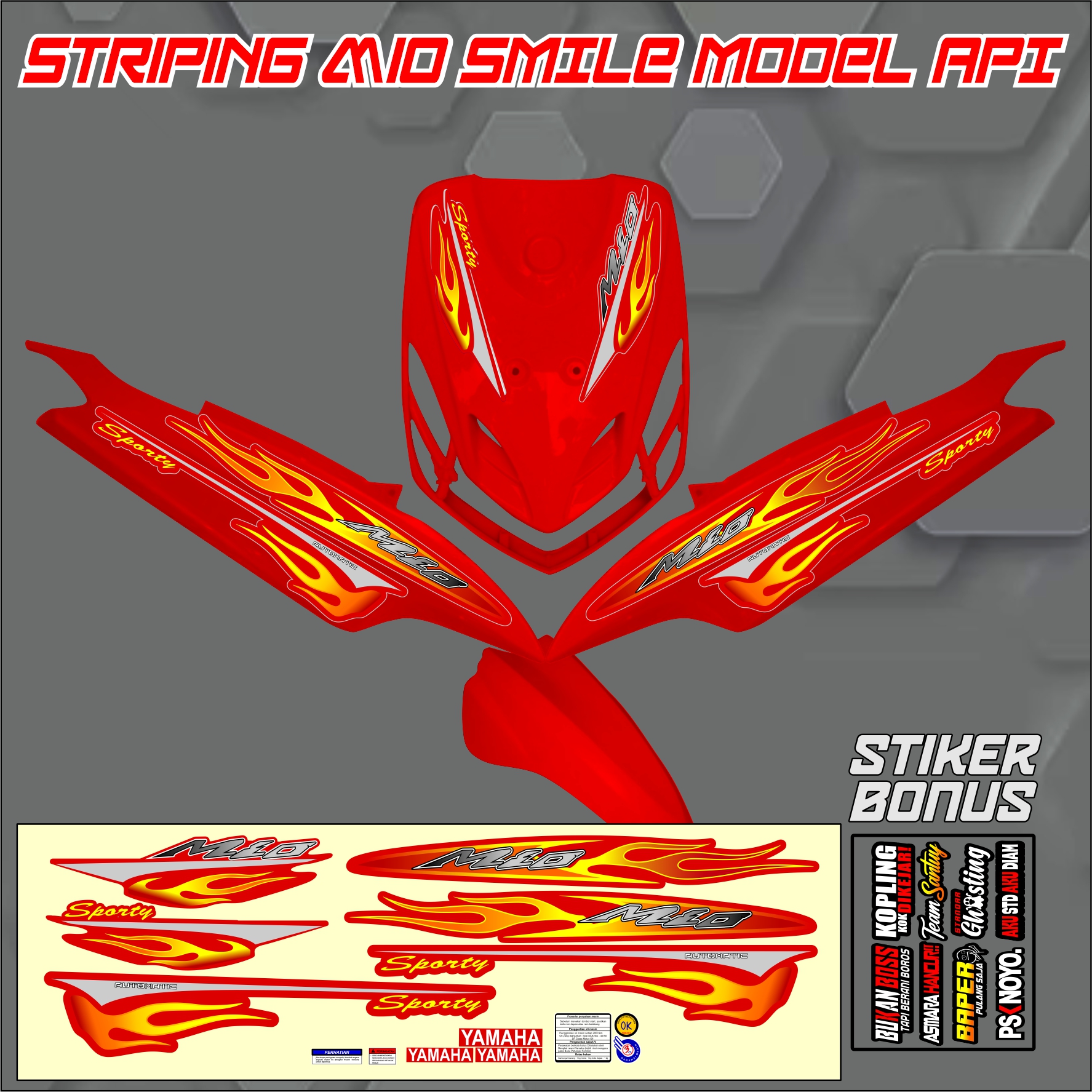 STRIPING MOTOR MIO SMILE MODEL API / DECAL STRIPING MOTOR MIO LAMA ...