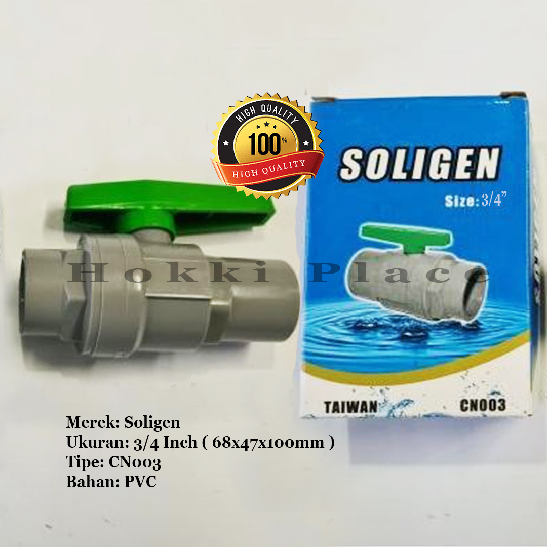 Ball valve pvc SOLIGEN CN003 polos stop kran air stop keran air ...