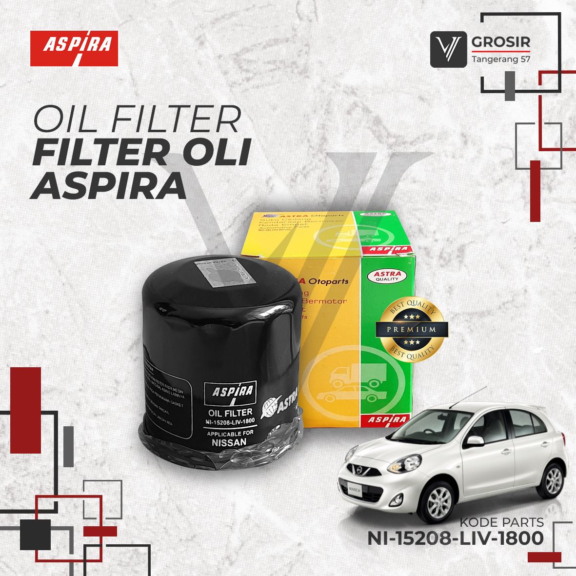 FILTER OLI NISSAN MARCH ASPIRA NI-15208-LIV OIL FILTER | Lazada Indonesia