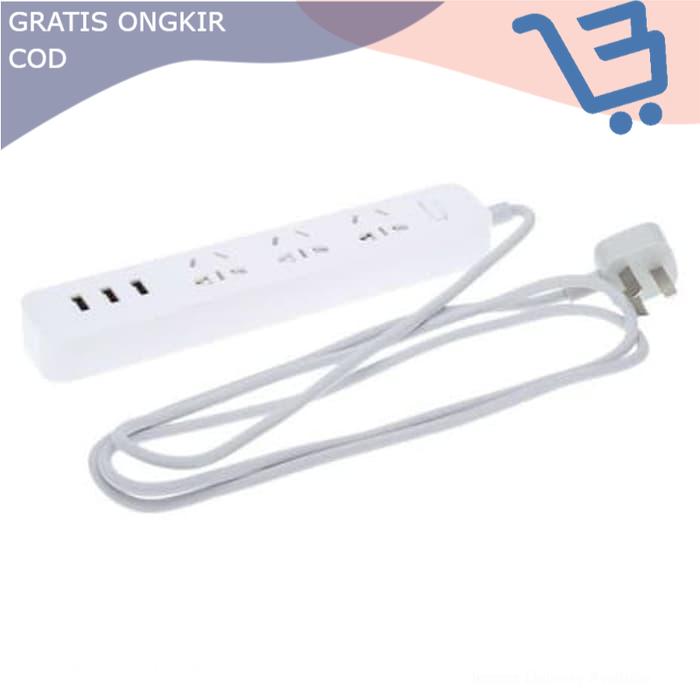 Stop Kontak USB Power strip Model Mi Smart 3 USB + 3 Colokan Listrik ...