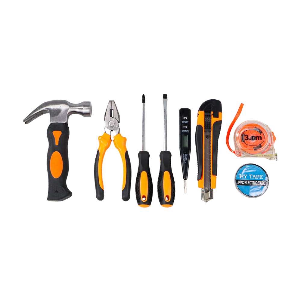 Alat Set Perkakas Tang Palu Obeng Cutter Meteran 8 in 1 / Set Tool Box ...