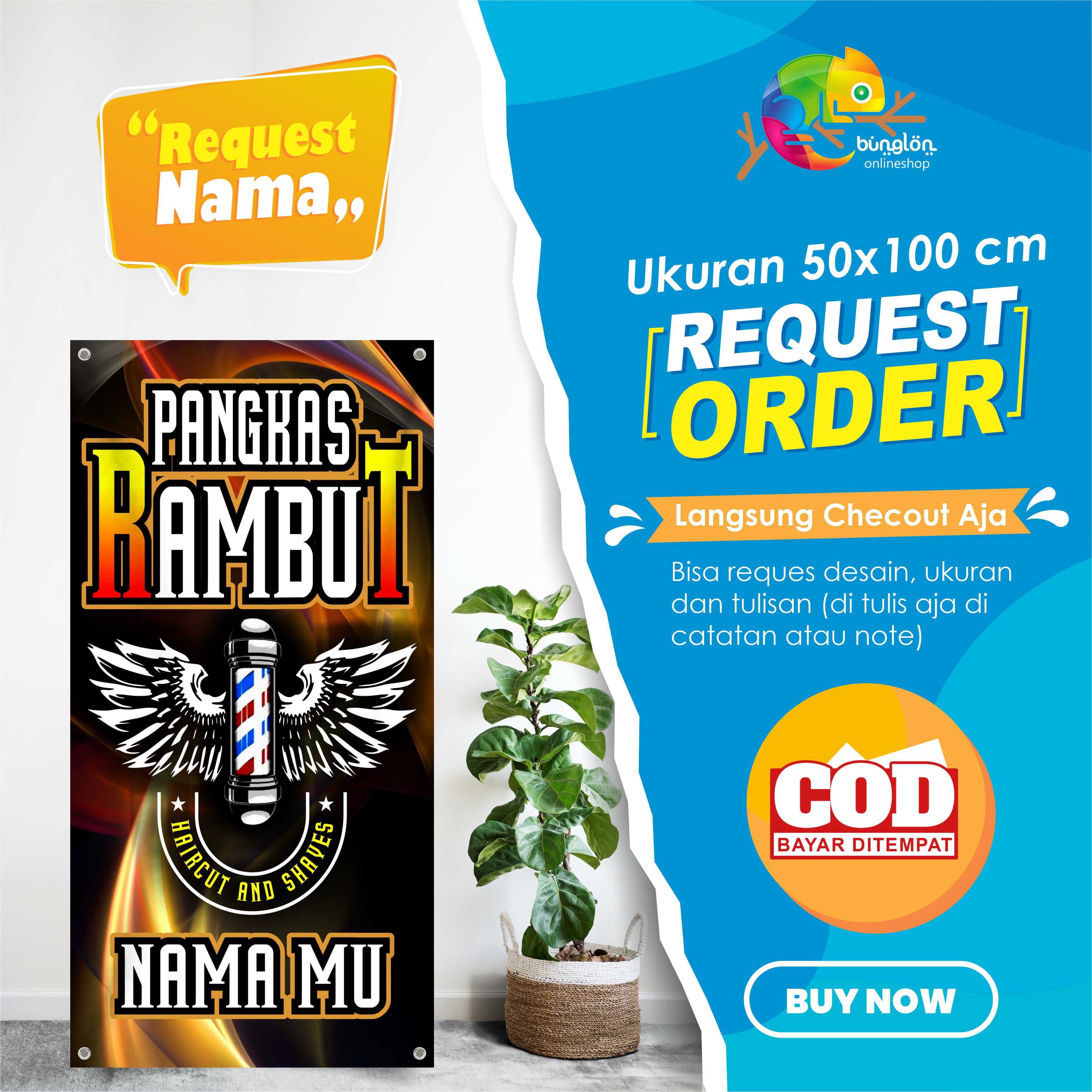 Spanduk Banner Pangkas Rambut Keren Model B | Lazada Indonesia