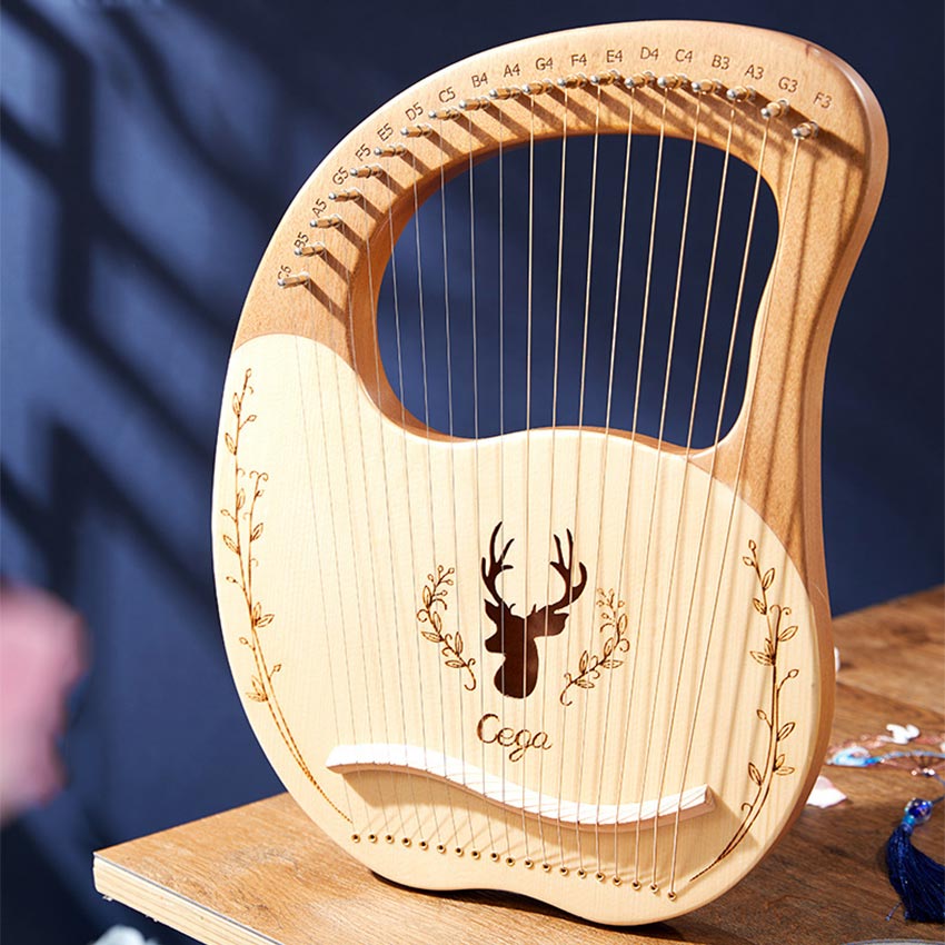 Harpa Lyre 19 Senar Ukuran Kecil Portable Untuk Pemula + Tuning Wrench ...