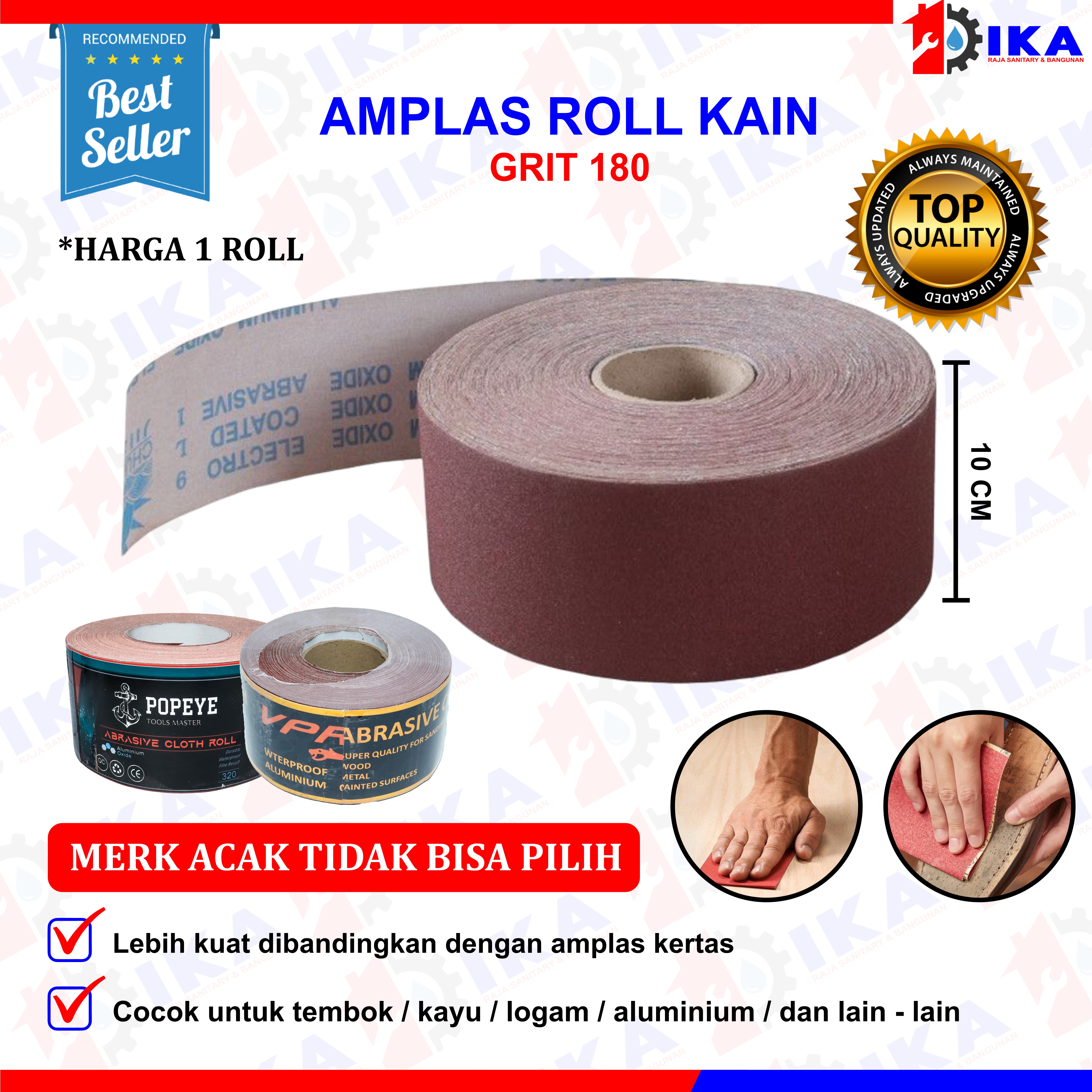 Amplas Roll Gulung VPR - 50 Meter/ Amplas ampelas Roll VPR Grit 180 ...