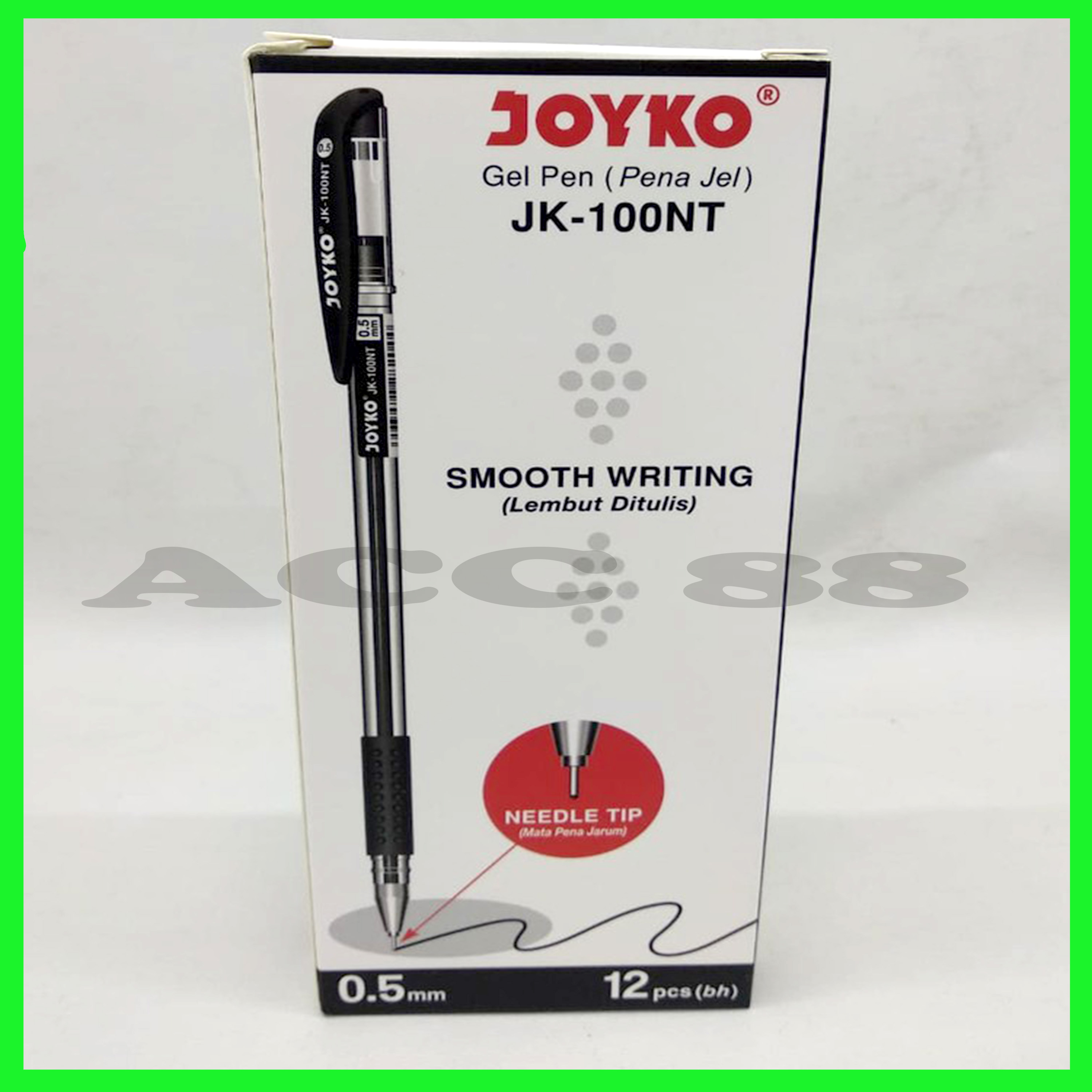 Pulpen Gel Hitam / Gel Pen Hitam / Pena Hitam Joyko JK-100NT 0.5 mm ...
