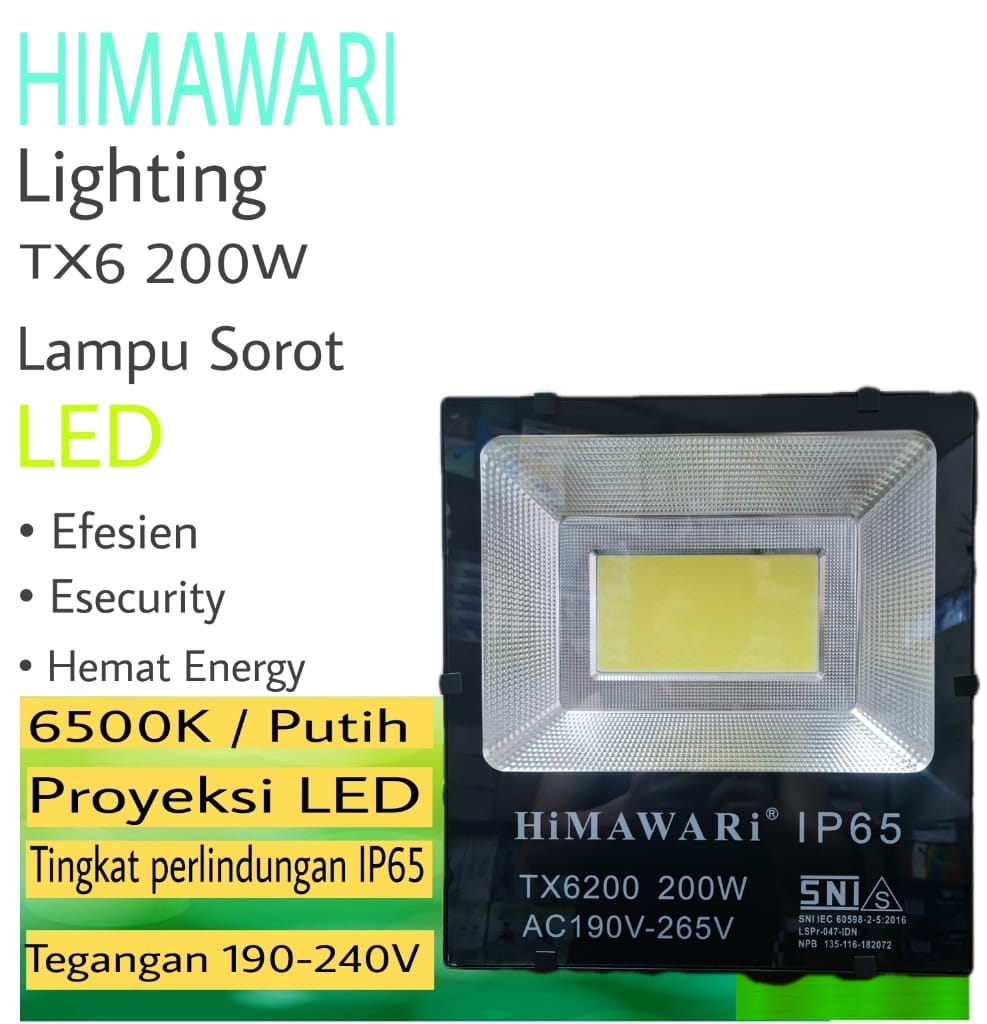 HIMAWARI Lampu Sorot LED 200 Watt Ip165 6500K - Putih / Lampu Tembak ...