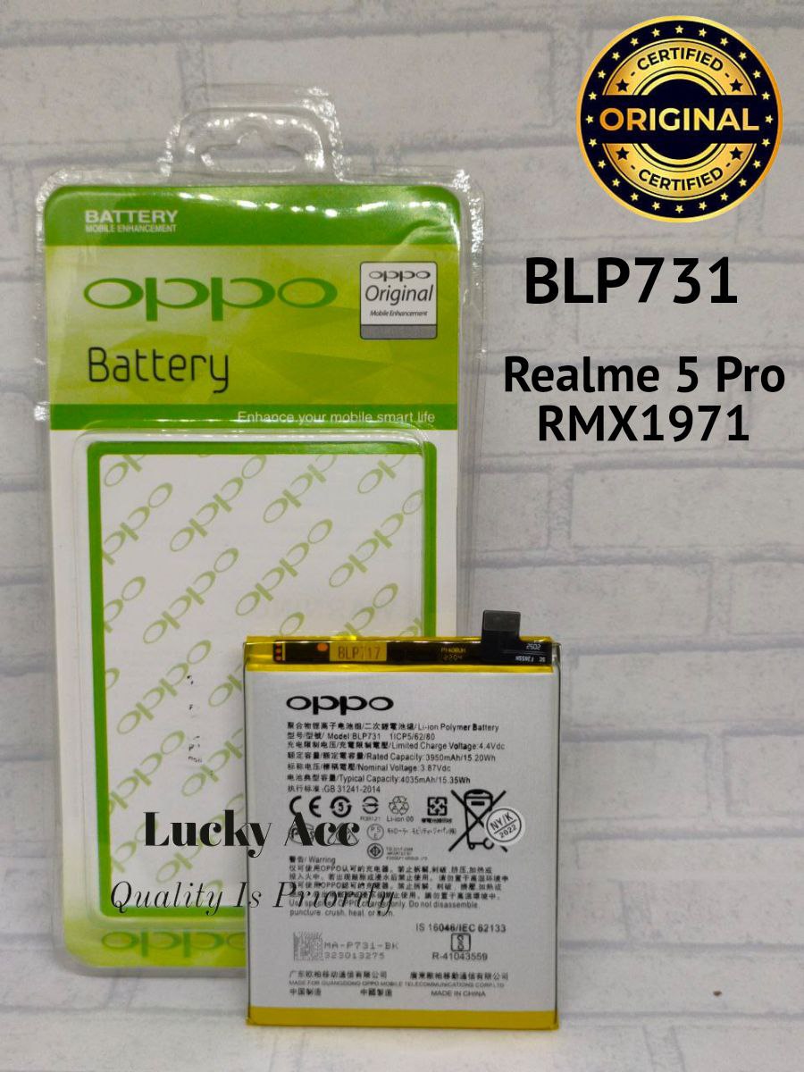 Batre Baterai Hp Realme 5 Pro RMX1971 Kode Model BLP731 BLP 731 Batrei ...