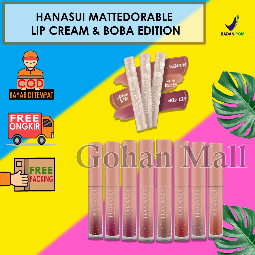 HANASUI LIP CREAM MATTEDORABLE HANASUI BOBA EDITION LIPSTICK LIPSTIK ...