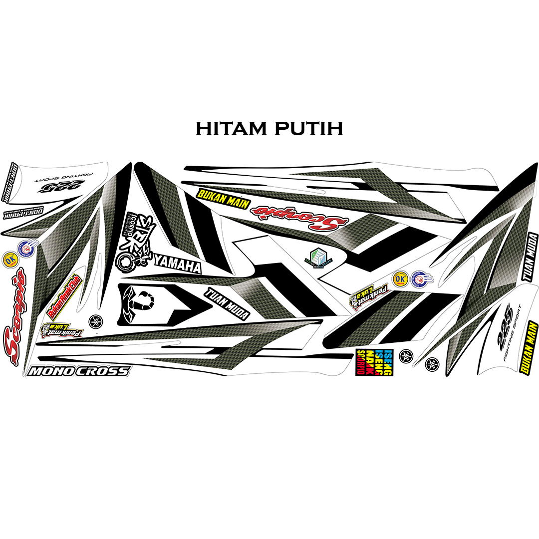 stiker striping scorpio steko warna hitam | Lazada Indonesia