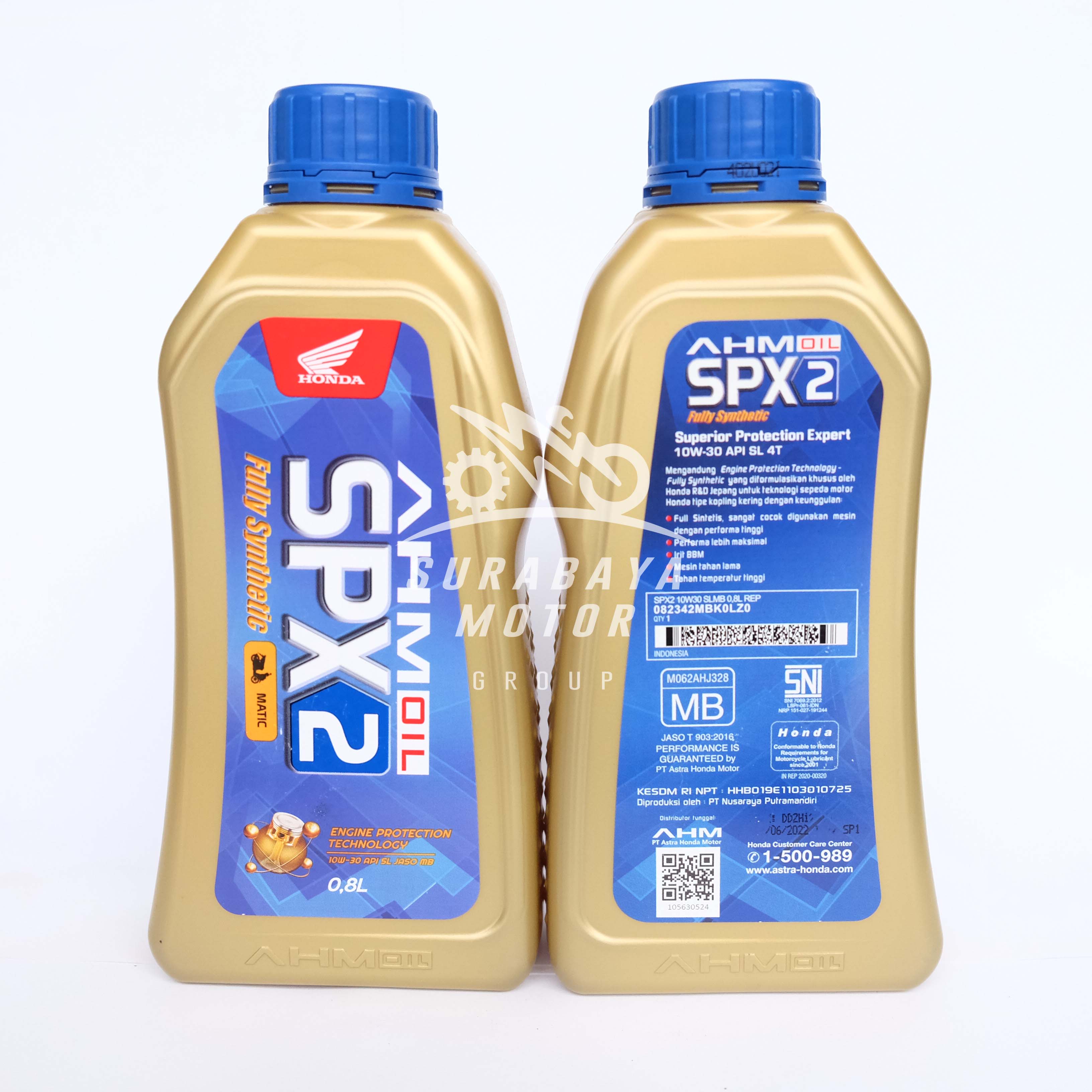 Oli SPX 2 0.8L 10W-30 Api SL Vario Beat Scoopy Spacy PCX ADV 150 ...