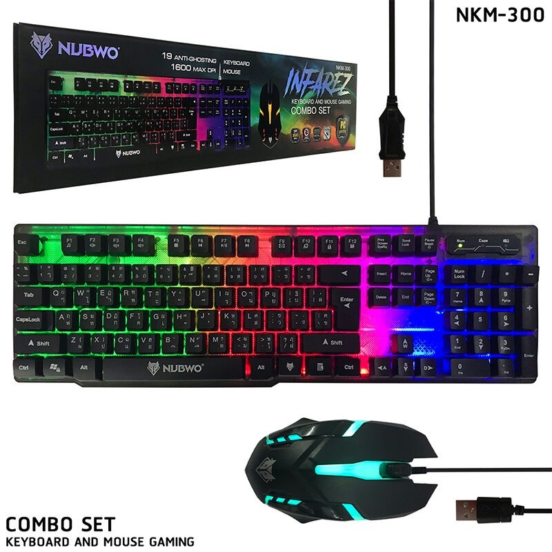 Keyboard NUBWO NKM-300 Paket Gaming Keyboard & Mouse - Infarez Anti ...