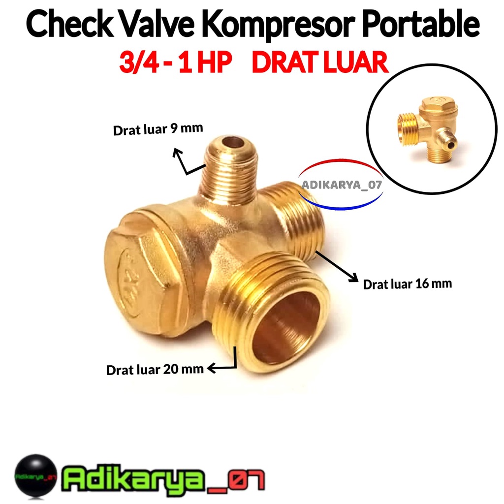 Check valve kompresor check otomatis savety valve DRAT LUAR | Lazada ...