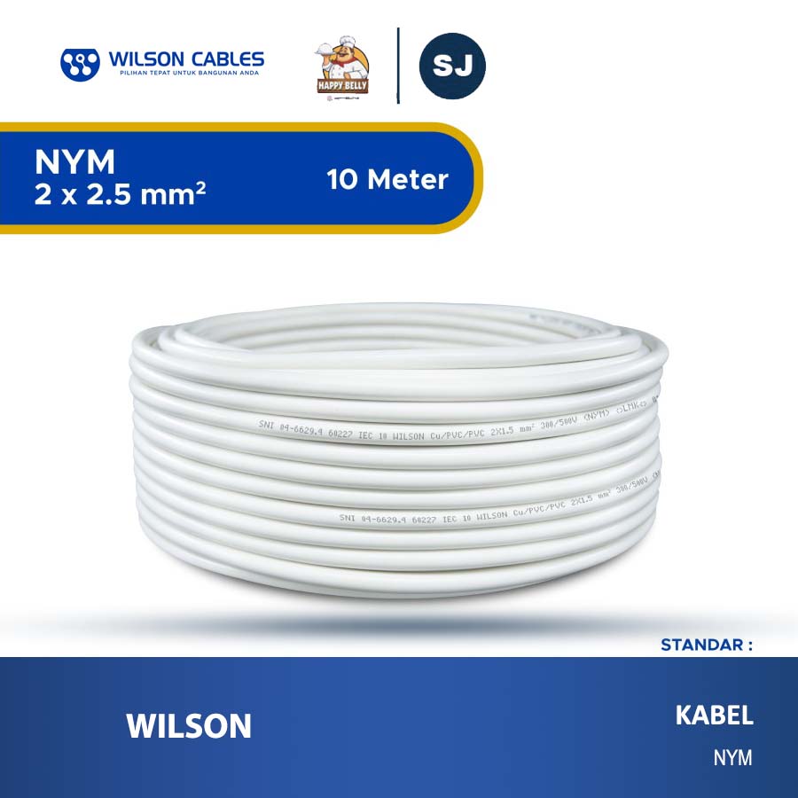 10 METER NYM 2x2.5 mm2 Putih - Kabel Listrik Tembaga Wilson Cables | Lazada Indonesia