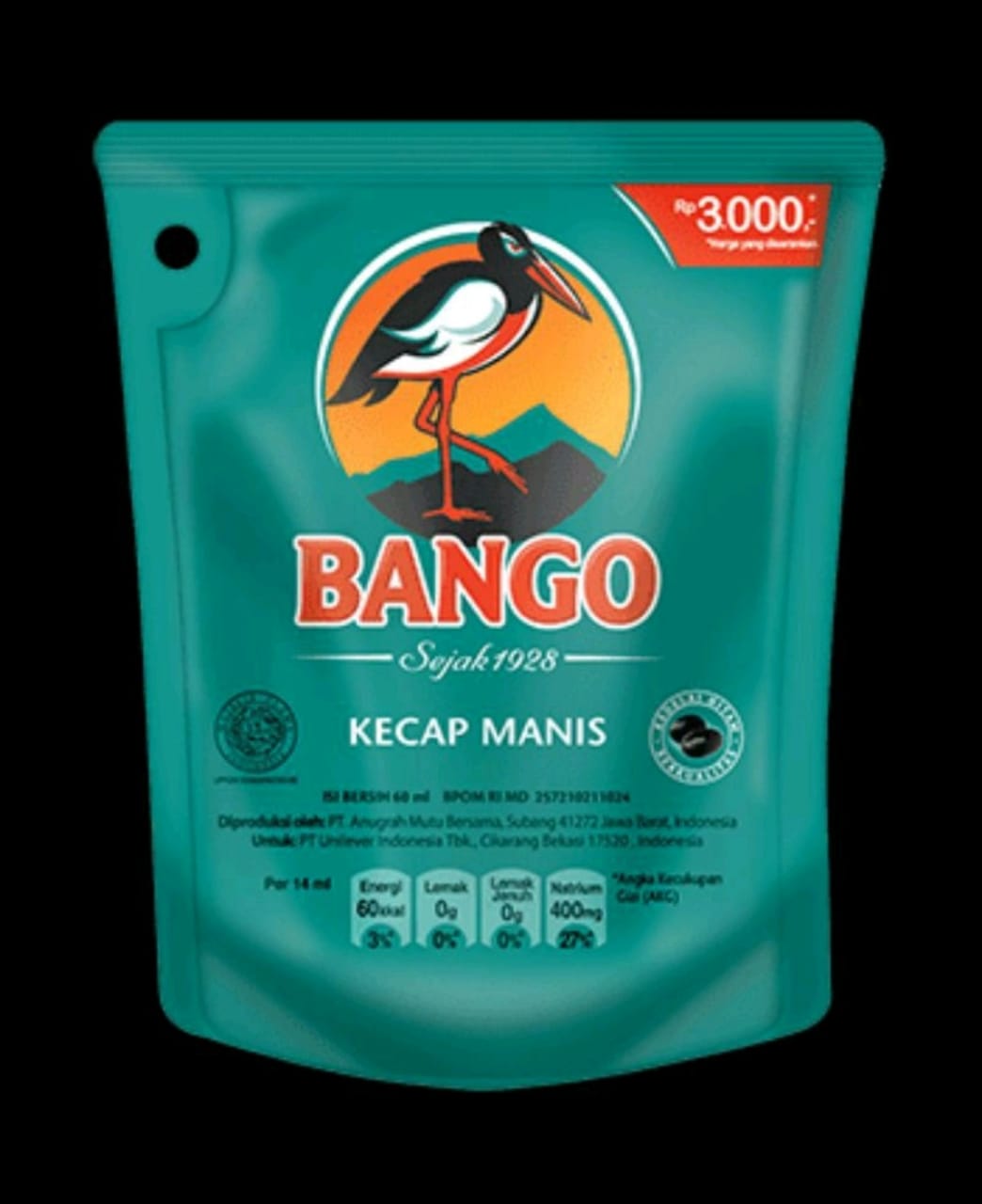 BANGO Kecap Manis Pouch 60ml - Kecap Manis Refill, Soy Sauce, Kecap ...