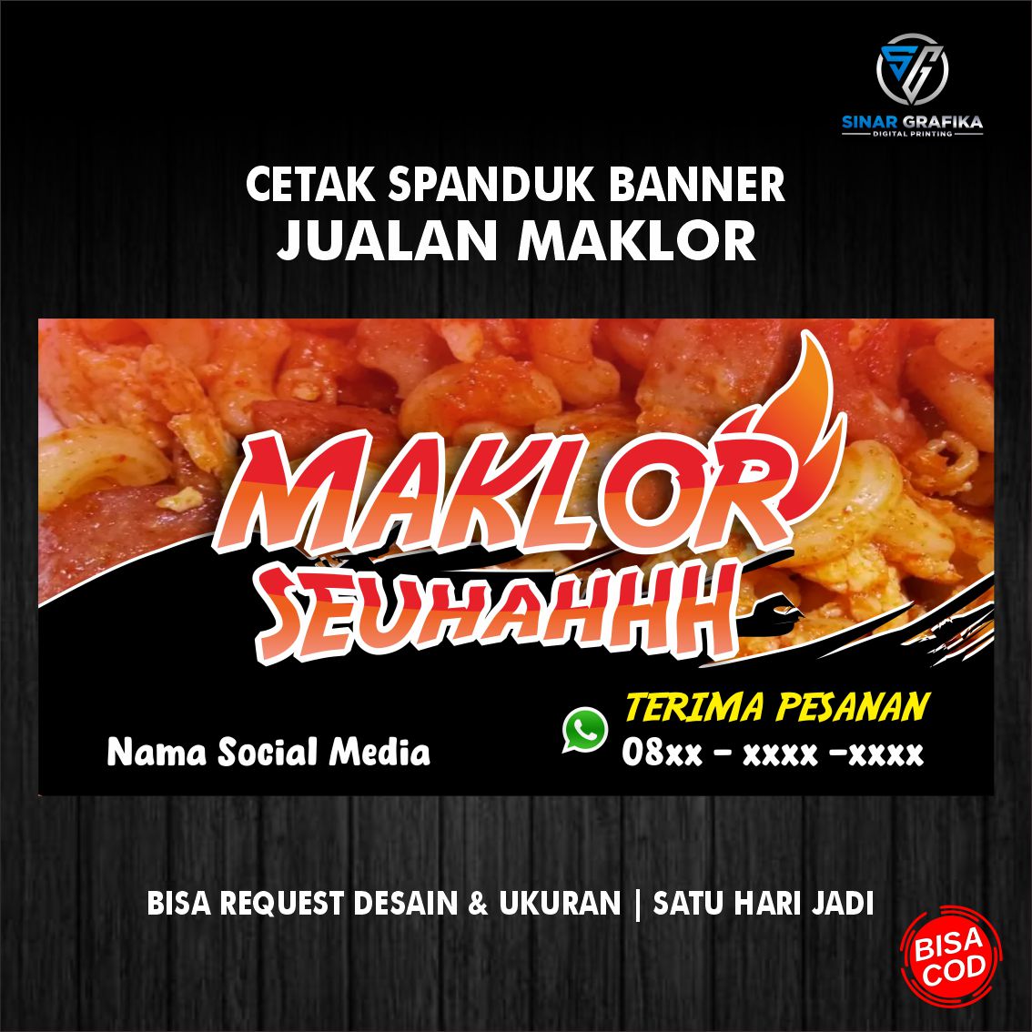 Spanduk Banner Maklor / Banner Jualan Makaroni Telor | Bisa Request ...