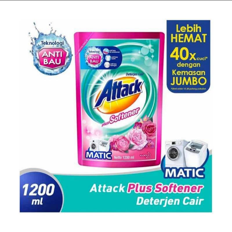 Attack Deterjen Cair Plus Softener 1200 ml | Lazada Indonesia