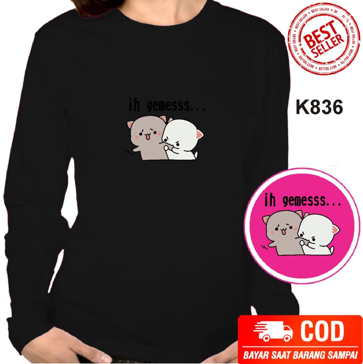 PROMO MODELLING Kaos Distro Wanita Sablon Digital /Kaos Lengan Panjang Dewasa/Kaos Kekinian ...