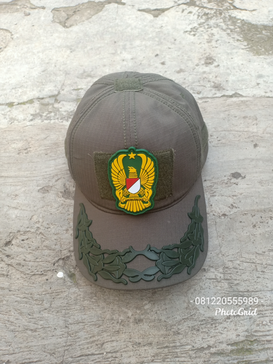 Topi pamen TNI AD hijau free patch logo | Lazada Indonesia