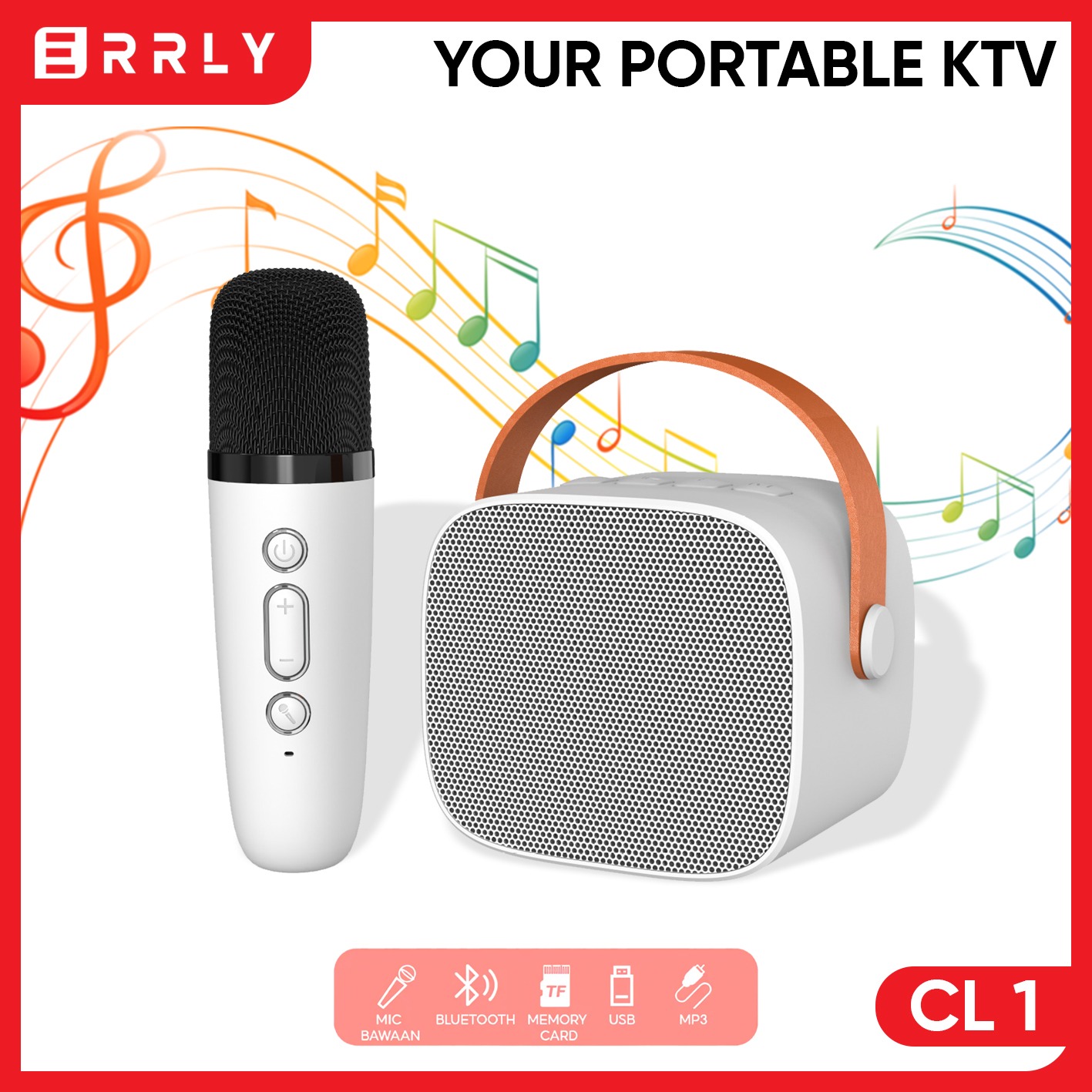 Speaker Bluetooth Karaoke CL1 Mini Mikrofon Nirkabel Speker Karaoke ...