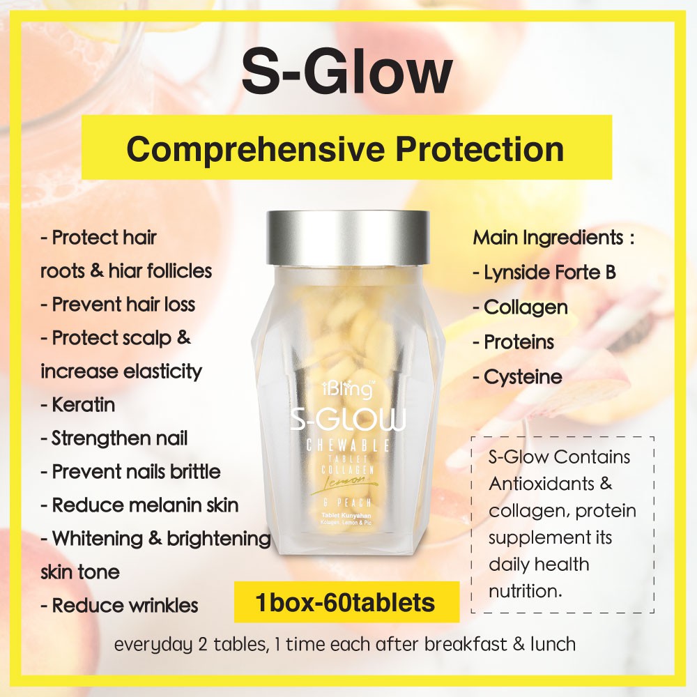 S GLOW ORIGINAL SGLOW S-GLOW S GLOW COLLAGEN CANDY RAMBUT & KULIT 100% ...