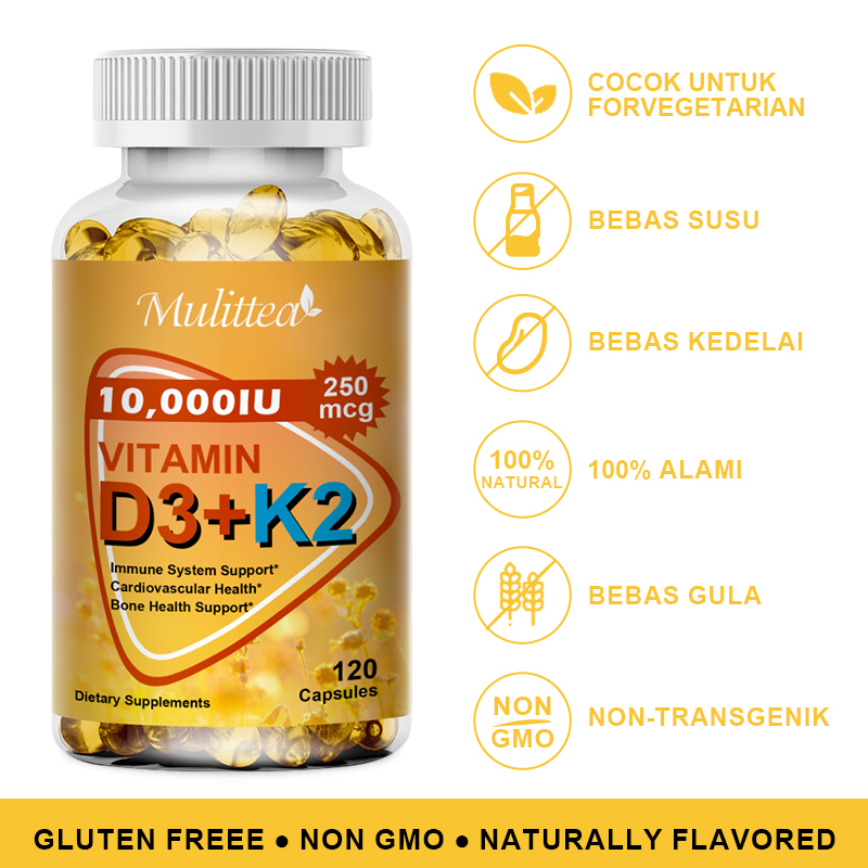 Mulittea Vitamin D3K2 10000 IU Original For Bone &joint Vitamin K2 + D3 ...