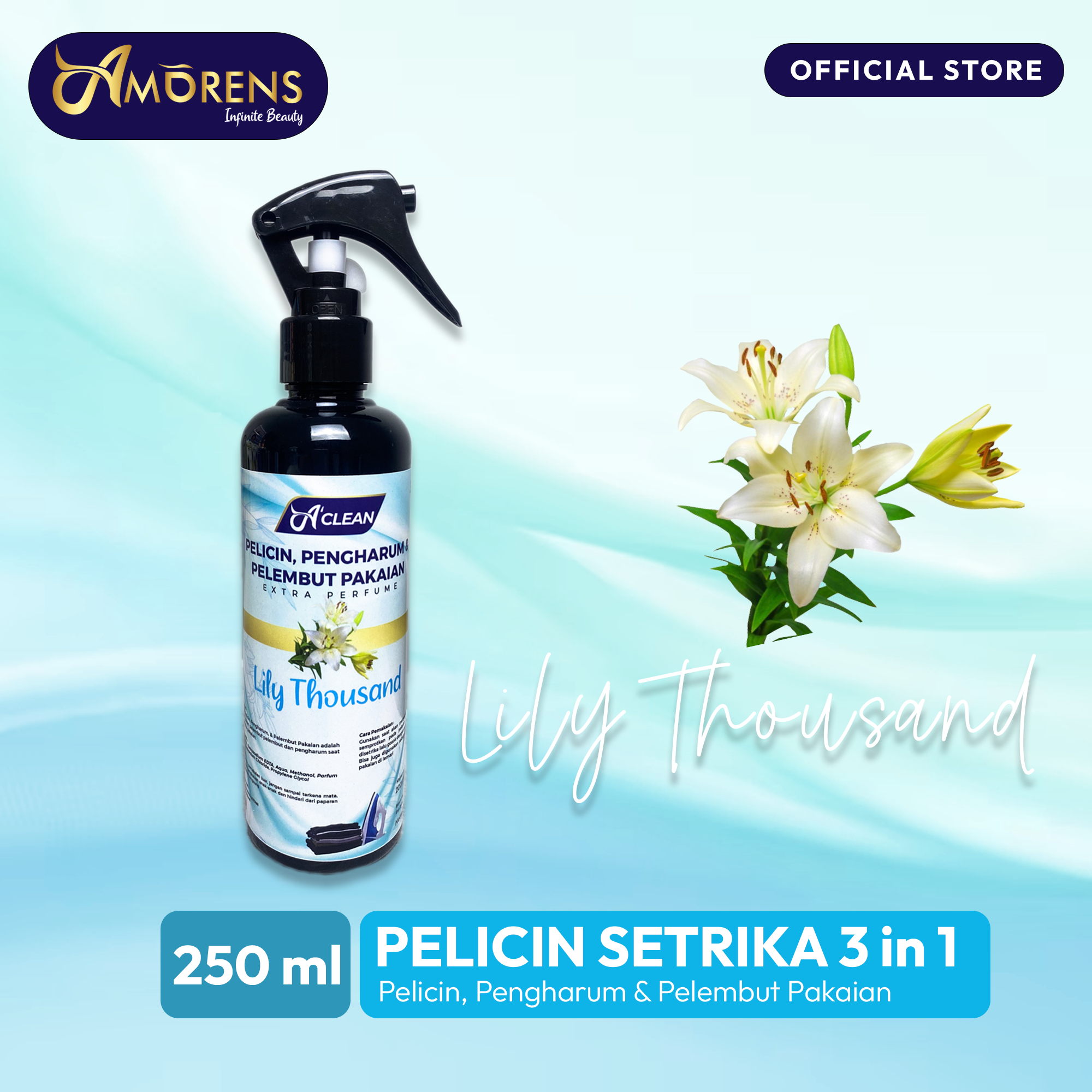 Pelicin Setrika Pakaian 3 in 1 Botol Spray / Pengharum dan Pelembut ...