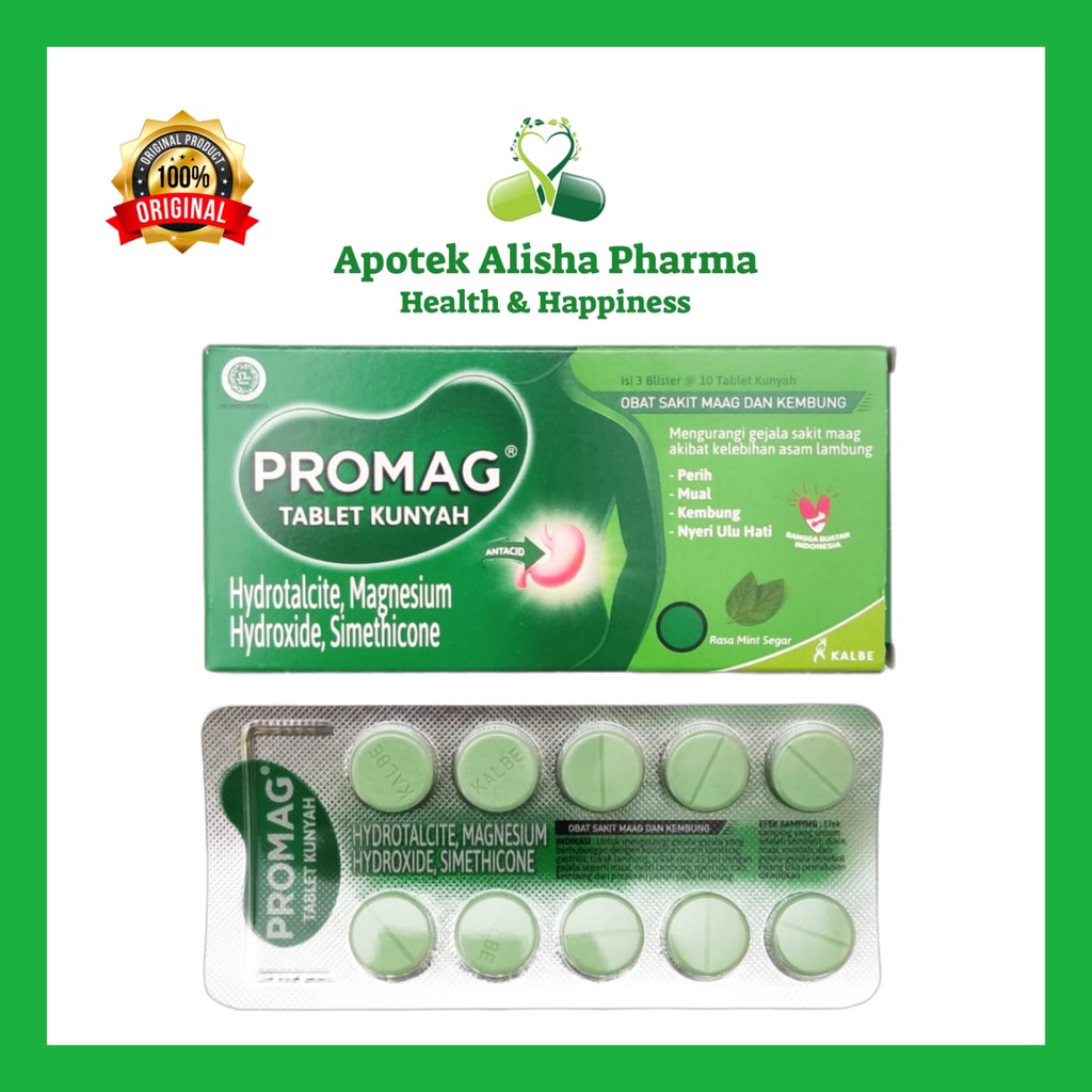 Promag Tablet Kunyah (Strip 10tablet) - Promagh Antasida Tablet Obat ...