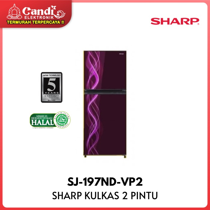 SHARP KULKAS 2 PINTU SJ-197ND-VP2 | Lazada Indonesia