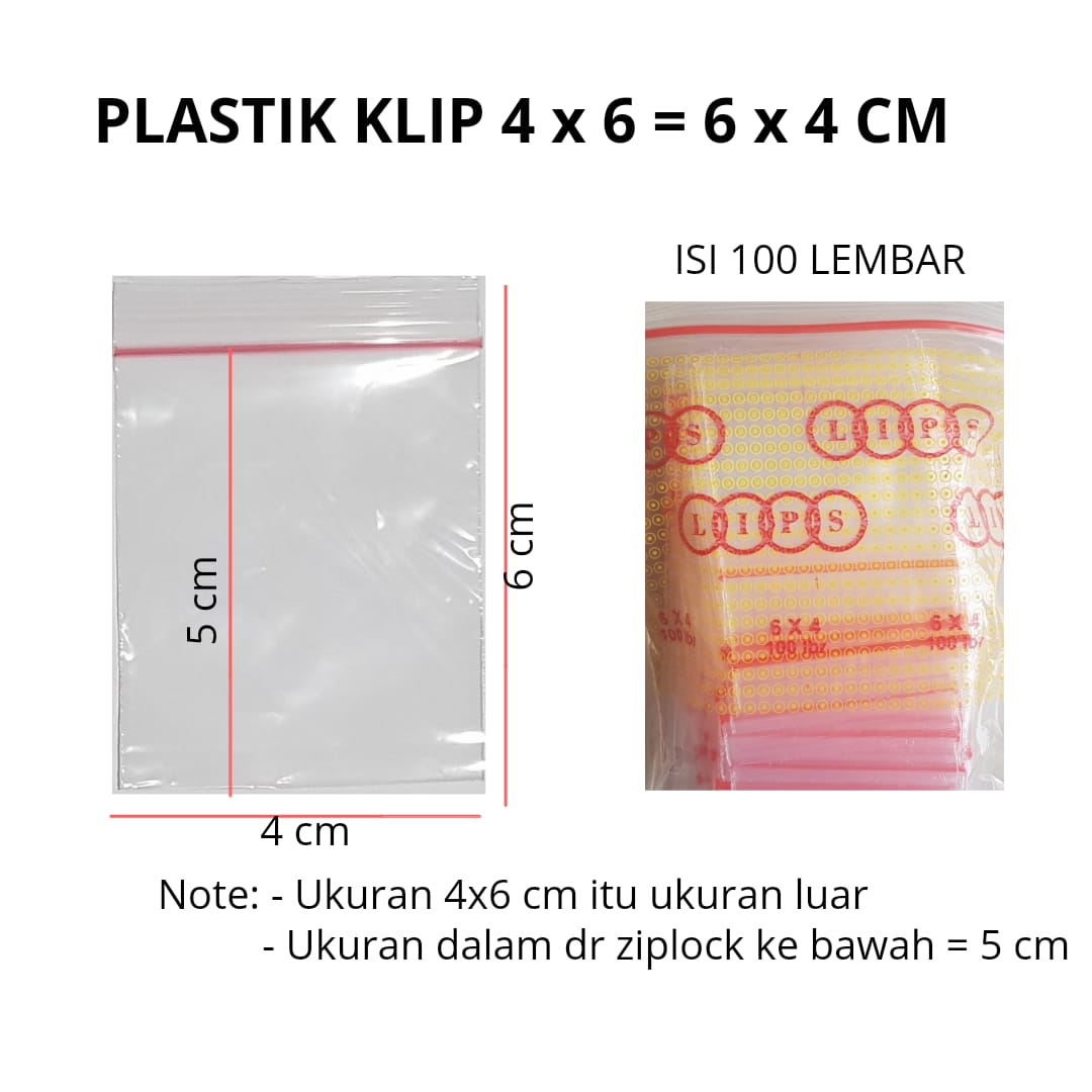 Plastik Klip Ukuran 4X6 Seal Zipper Ziplock Isi 100 Lembar | Lazada ...