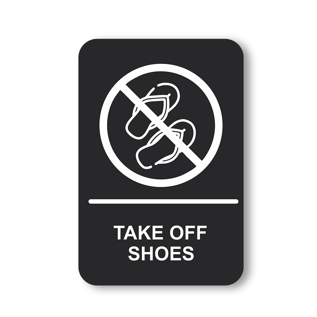 wall sign - take off shoes signage - papan tanda ruang | Lazada Indonesia