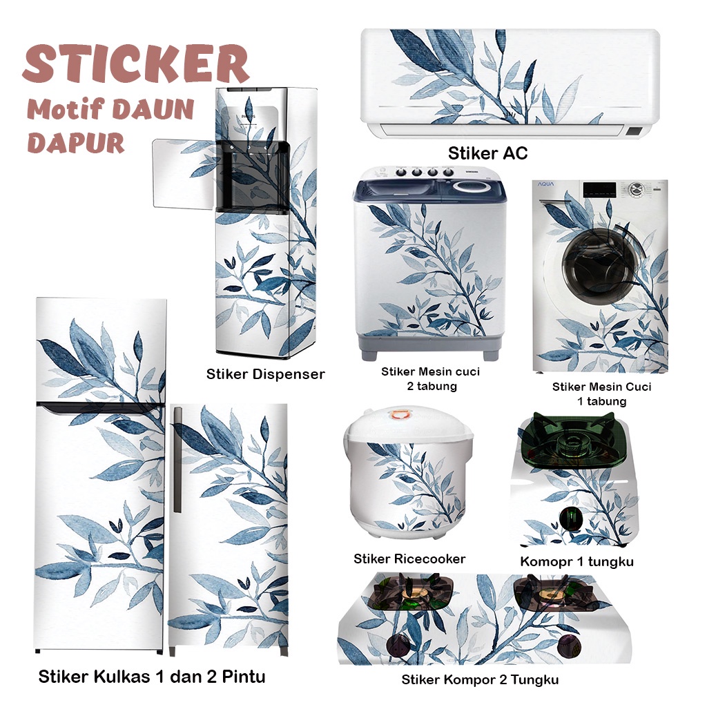 Stiker kulkas kompor mesin cuci 1 2 pintu tabung mata Rice Cooker ...