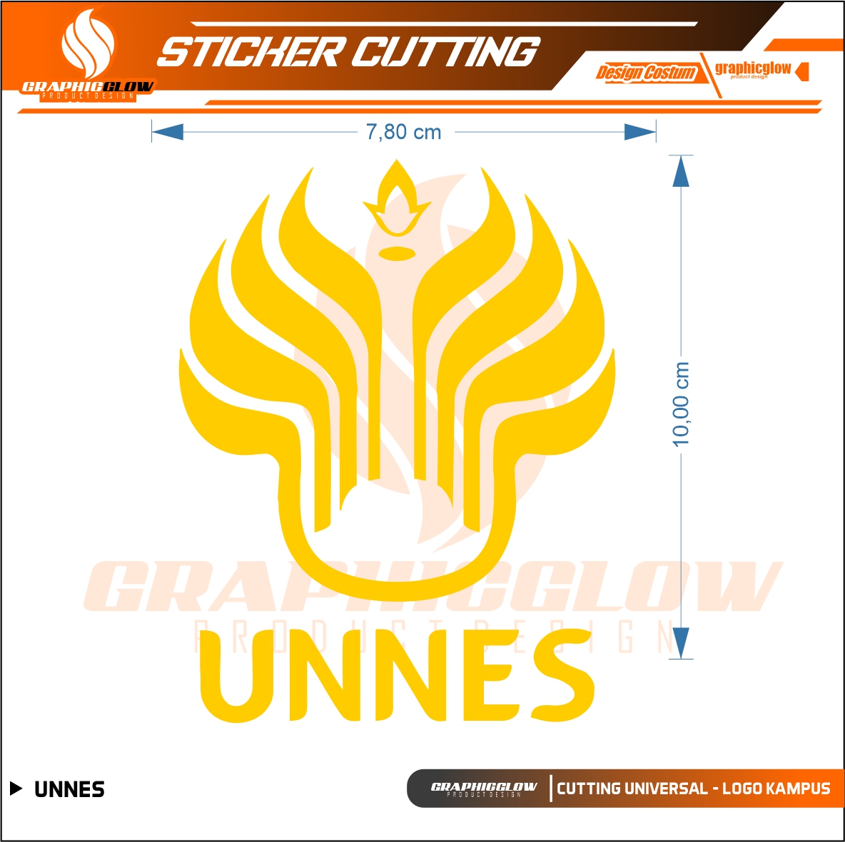 STIKER KAMPUS LOGO UNIVERSITAS UNNES STICKER KACA MOBIL BUKU LAPTOP HP ...