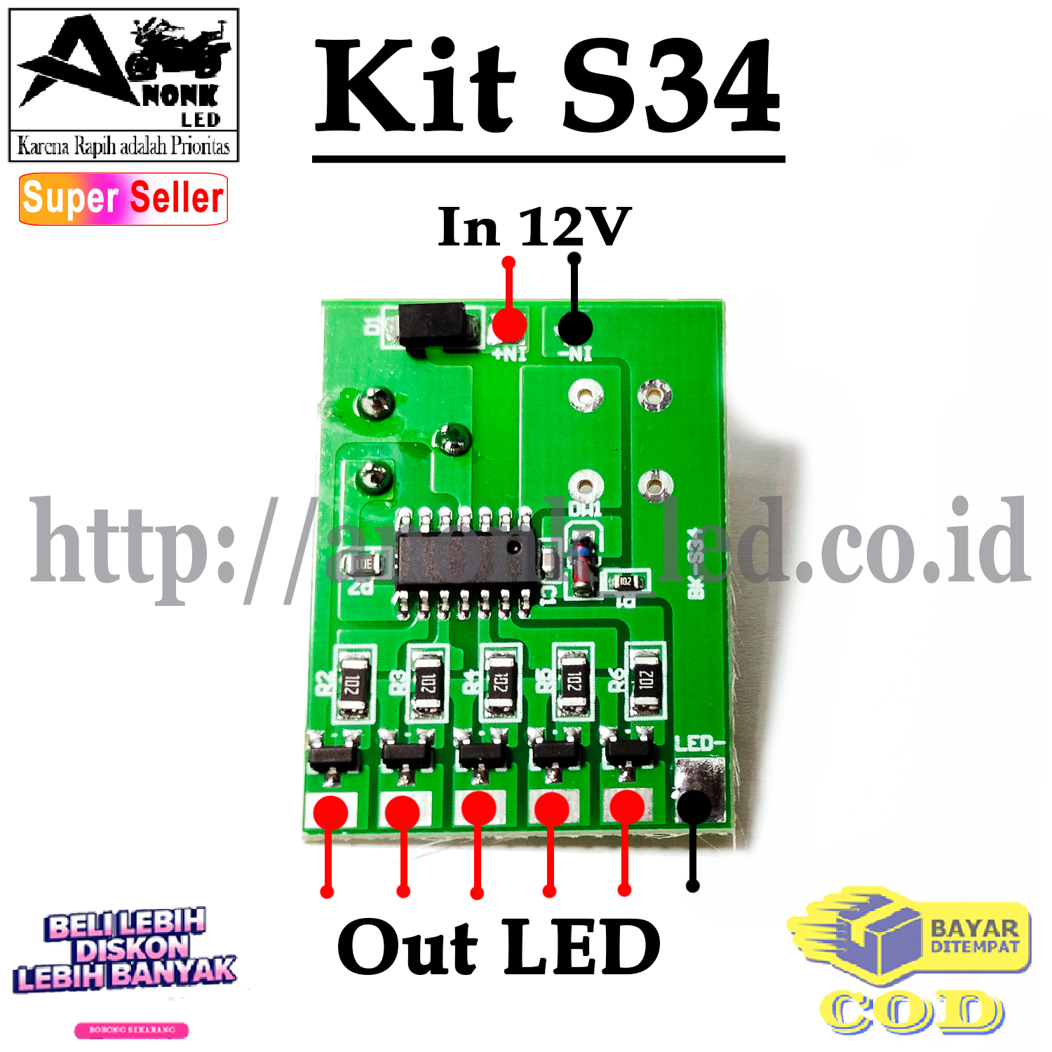Kit modul Strobo 5Channel - Kit Modul S34 - Modul Strobo Running ...