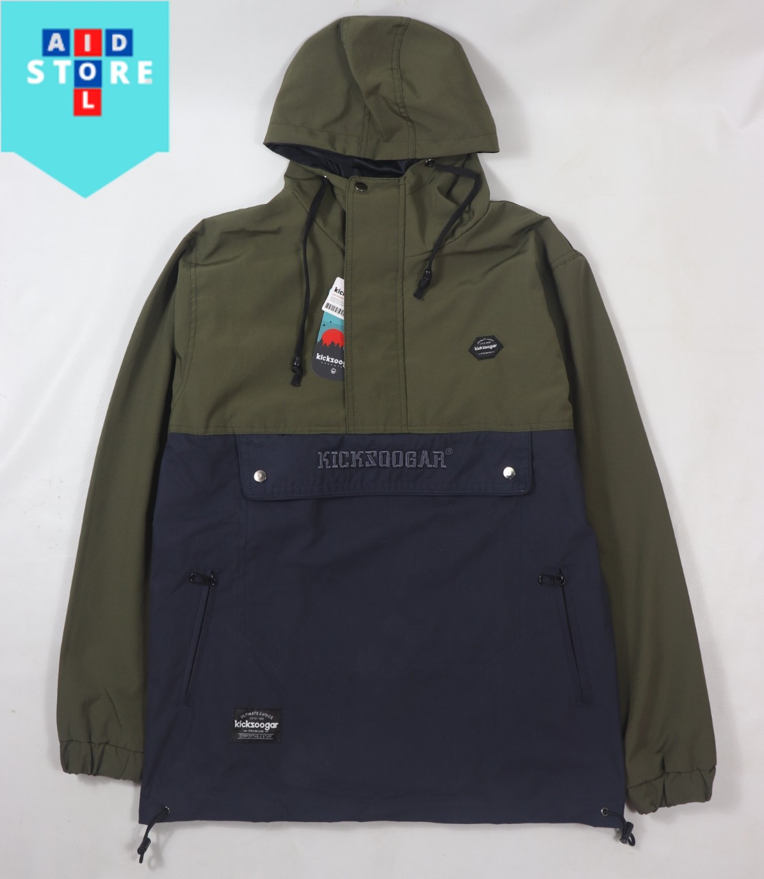 Jaket Pria Outdoor Kicksoogar Waterproof Hijau Army Premium Black Navy ...