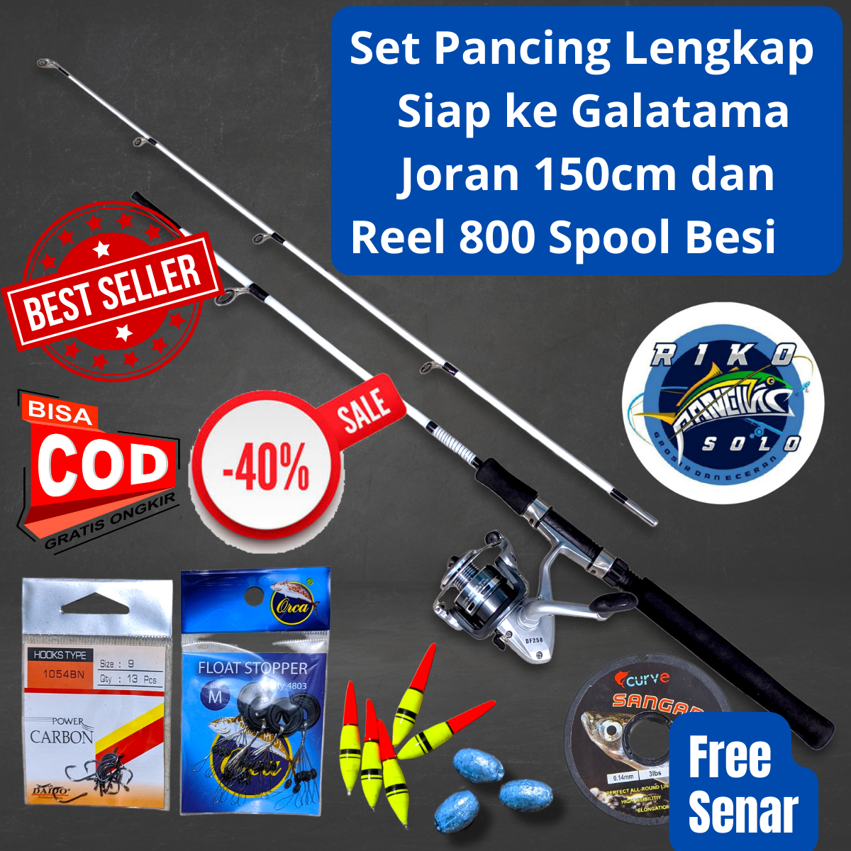 Set Pancing Lengkap Joran Full Solid dan Reel Daido Simura | Lazada Indonesia