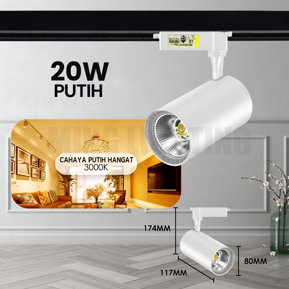 Baru Track Track Lights Spotlight (1 set = 4 Track Lights + 1 Rel 1 ...