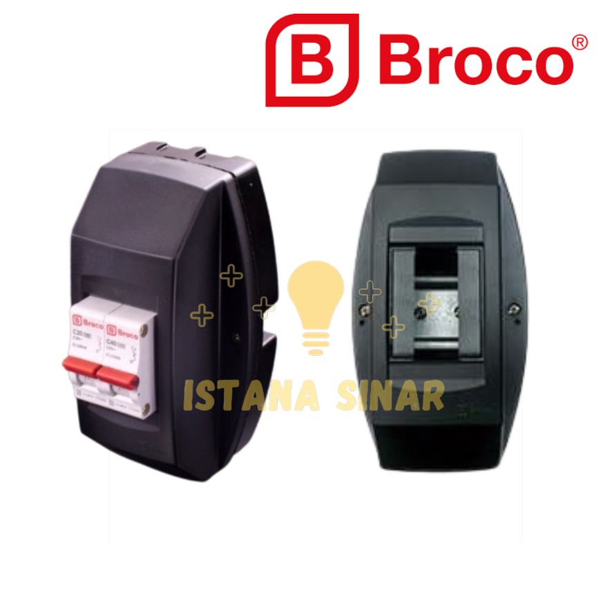 Broco Box MCB 2 Group OB Kotak MCB Tempel 2 Grup Hitam box sikring NCB ...