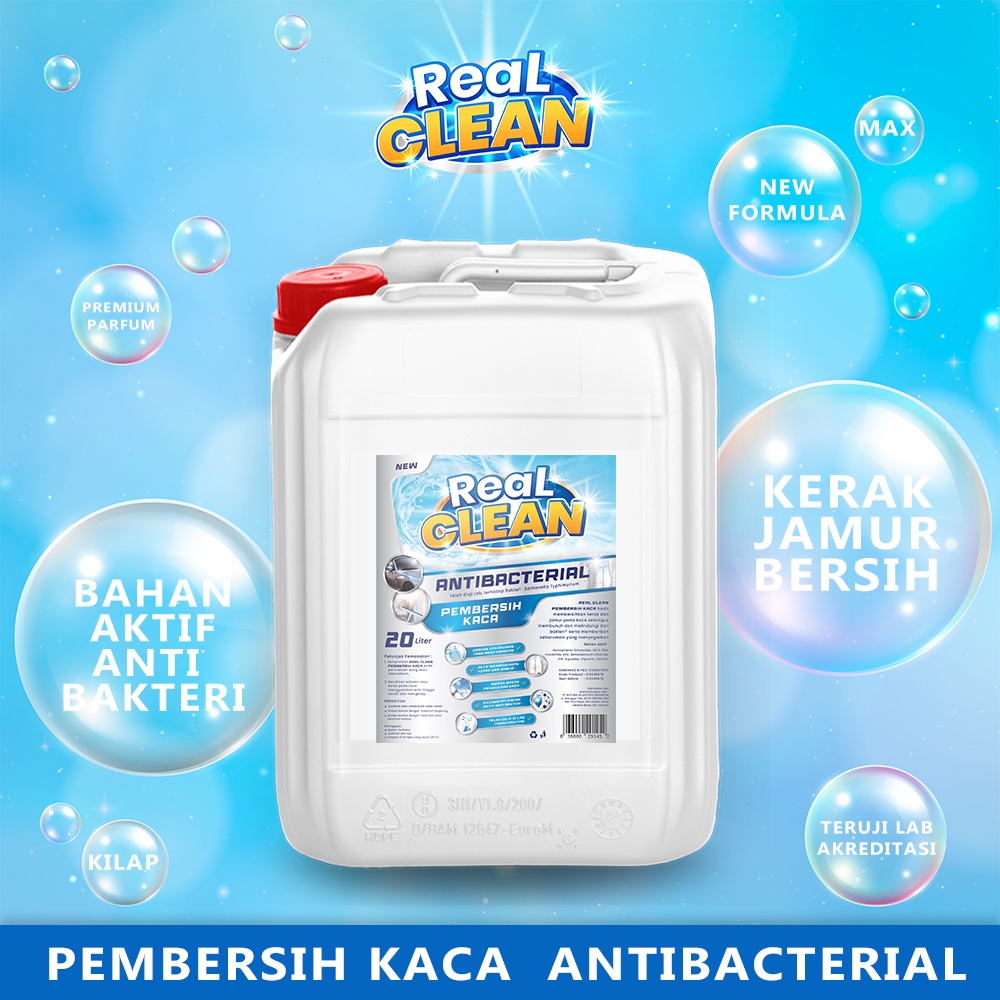 Real Clean Cairan Pembersih Kaca Serbaguna Refill 20 Liter Snless Gl ...