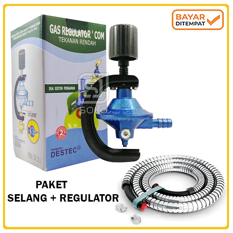 SEALNG GAS PAKET SELANG 1.8M + REGULATOR KEPALA GAS DESTEC COM 201S ...