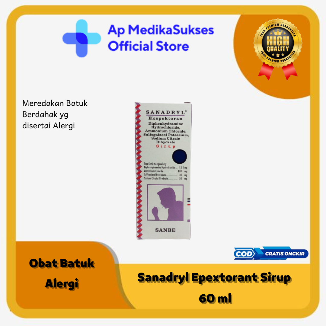 Sanadryl Expectorant Sirup 60 ml - Obat Batuk Pengencer dahak | Lazada ...