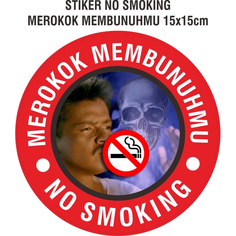 STIKER VINYL MEROKOK MEMBUNUHMU NO SMOKING 15X15CM BULAT | Lazada Indonesia