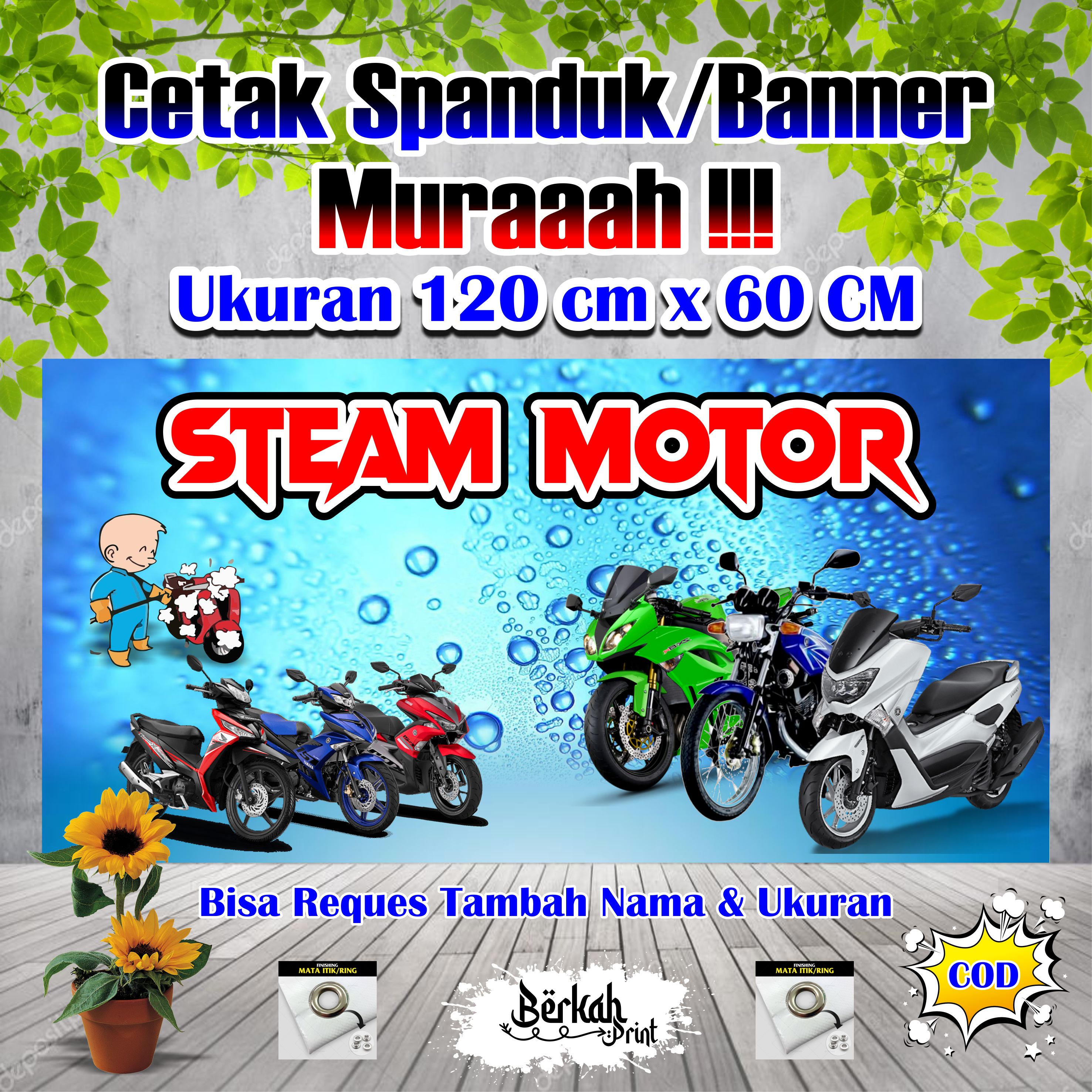 Spanduk Banner Steam Motor Ukuran 120 Cm x 60 Cm | Lazada Indonesia