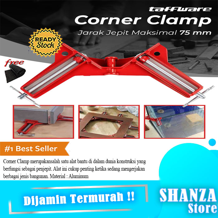 BISA COD - Clamp Penjepit Besi Kayu dan Kaca 90 Derajat Klem Siku ...